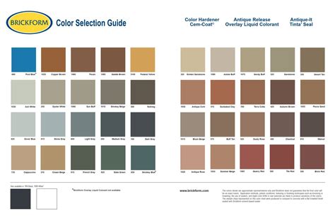 Concrete Colors Color Charts Brickform All For One