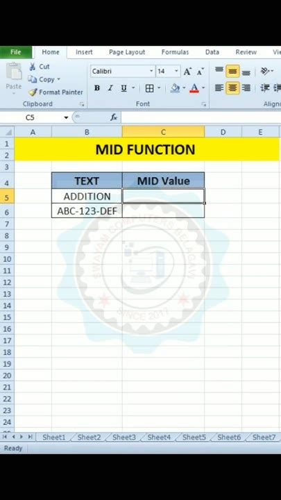 Excel Mid Function Tutorial Text Se Specific Characters Kaise Extract Kare Shorts
