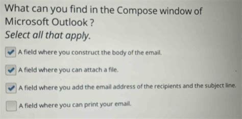 Solved What Can You Find In The Compose Window Of Microsoft Outlook
