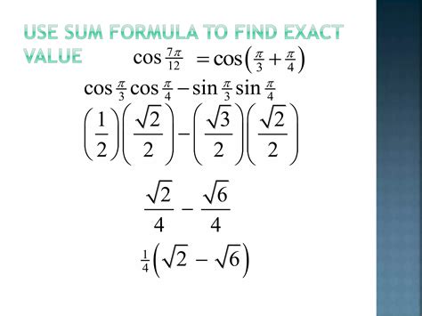 6 4 2 Sum And Difference Formulas Pptx