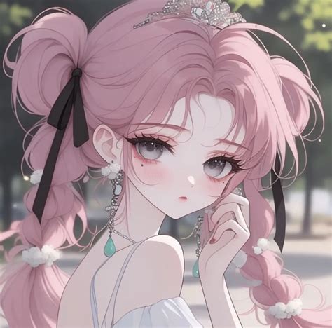 粉色双麻花辫少女，头戴皇冠配饰尽显甜美优雅 男女头像｜好看的𝑾𝒆𝑪𝒉𝒂𝒕头像表情包图片动图 求表情网 斗图从此不求人