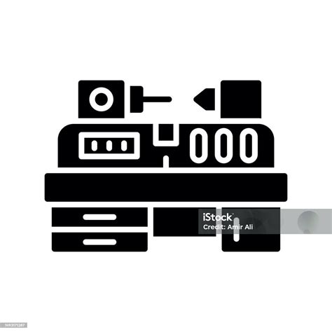 Lathe Machine Icon Stock Illustration Download Image Now Cnc Machine Creativity Design