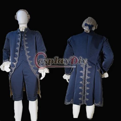 Cosplaydiy 남자 빈티지 로코코 블루 정장 의상 성인 세기 영국 프랑스 정장 L Holidays Costumes AliExpress
