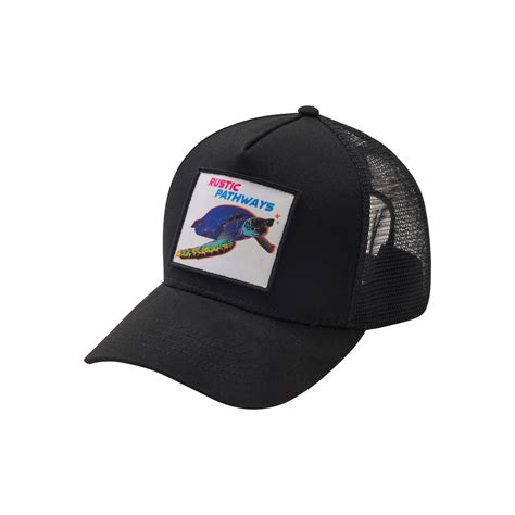 Turtle Trucker Hat Black Rustic Pathways