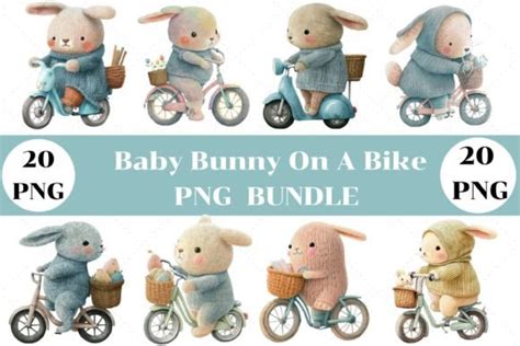 Baby Bunny On A Bike Graphic By Creative FTE Creative Fabrica