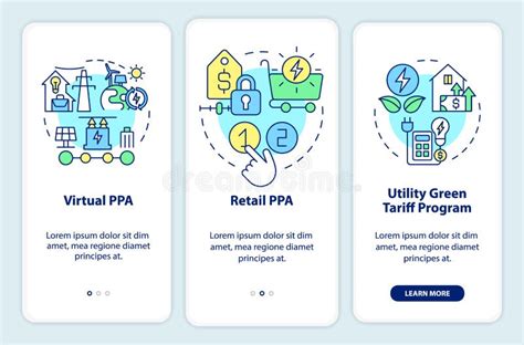 Types Of Ppa Onboarding Mobile App Screen Stock Vector Illustration Of Icon Purchase 241406682