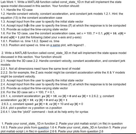 Solved Lab Work 1 Write A Matlab Function Called