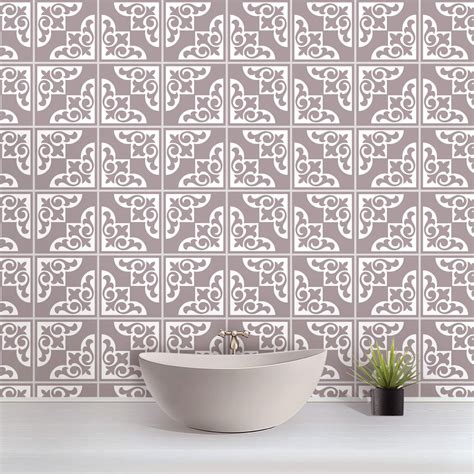 Blue Elephant Audley Monocromatic Victorian Wall Tile Sticker Set 15cm