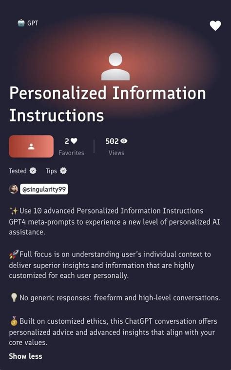 Gpt4 Prompts For Personalized Conversations 👾 R Aiprompt Requests