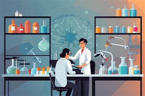 Premium Photo Worker Make Scientific Research In Lab Test Sample Under Microscope Science