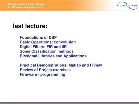 ppt last lecture foundations of dsp basic operations convolution