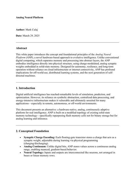 Pdf Analog Neural Platform