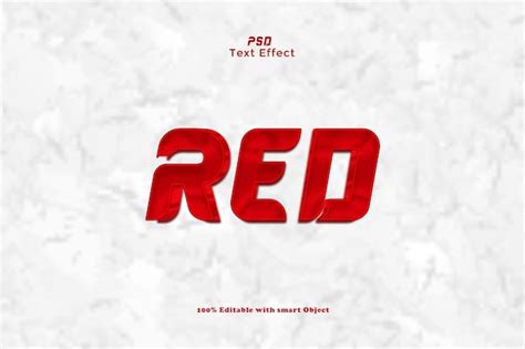 Premium PSD Red D Editable Text Effect Style Psd