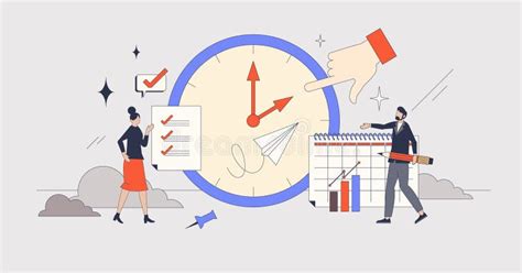 Time Management And Effective Work Organization Retro Tiny Person