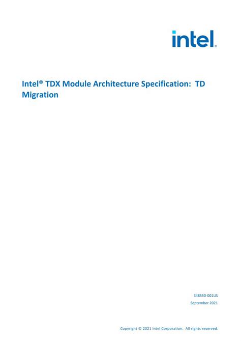 PDF Intel TDX Module Architecture Specification TD Migration DOKUMEN TIPS
