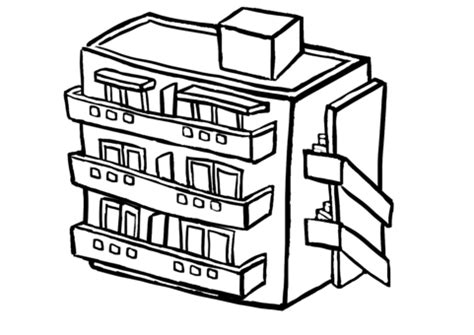 Apartment Black And White Clipart