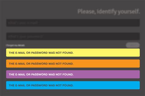 Interface Design A Good Set Of Color In For An Alert Message On Dark Background Graphic