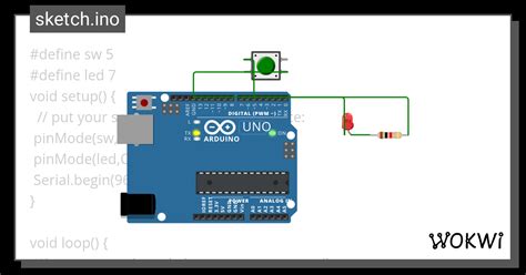 Switch Led Wokwi Esp32 Stm32 Arduino Simulator