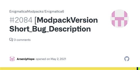 [modpackversion] short bug description · issue 2084