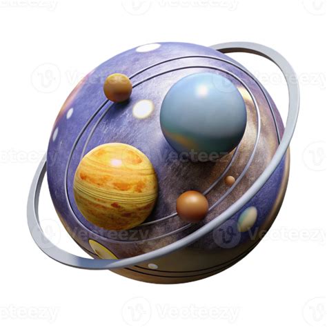 Vibrant Contemporary Binary Star System With Planets With Orbital Paths