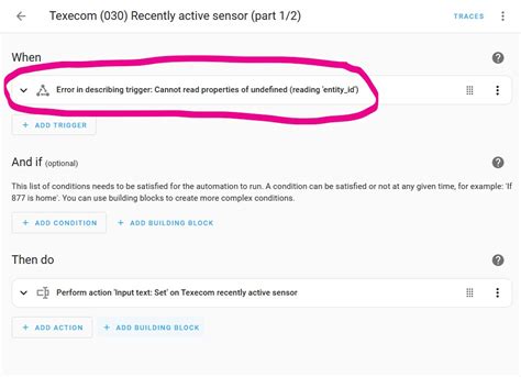 Error In Describing Trigger Cannot Read Properties Of Undefined Reading Entity Id