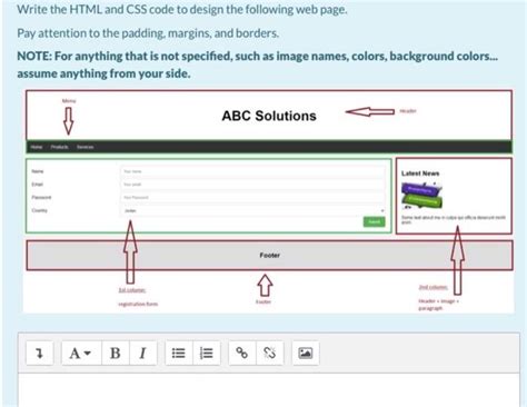 Solved Write The HTML And CSS Code To Design The Following Chegg Com
