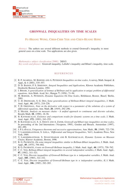 Pdf Gronwall Inequalities On Time Scales
