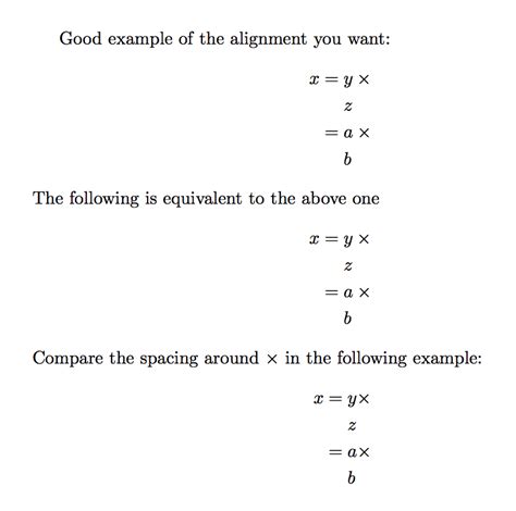Math Mode Equation Align Inserts Whitespace TeX LaTeX Stack Exchange