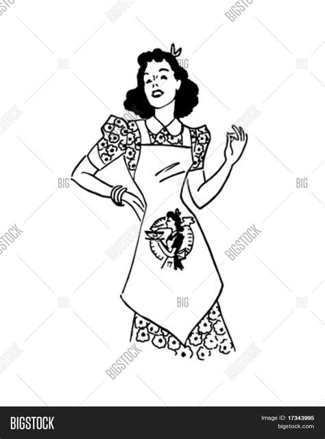 Lady Apron Retro Vector And Photo Free Trial Bigstock