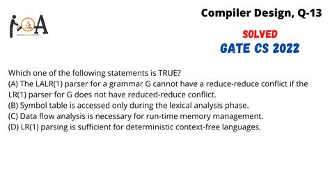 Gate Cs 2022 Compiler Design Que 13 Gate Cs Pyqs Detailed Solutions Crack Gate Score