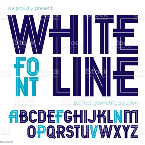 흰색 선으로 만든 벡터 대문자 문자 세트 홍보 비즈니스의 기호 생성에 사용할 수 있습니다 Educational Institutions And Organizations에 대한