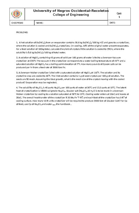 Quiz 1 Midterm Problems Solving Quiz 1 University Of Negros Occidental Recoletos College Of