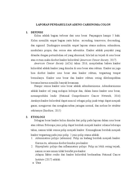 Lp Adeno Ca Sigmoid Pdf