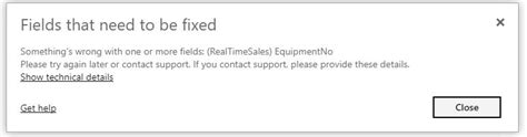 updating fields breaks real time report and datase microsoft