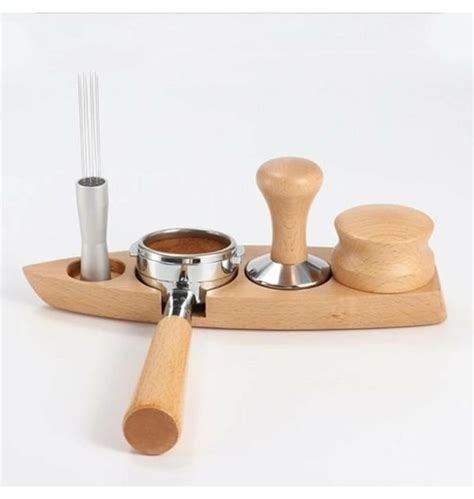 커피 템퍼 공구 유통기 조절 Ovaria 515358mm 우드 필터 탬퍼 홀더 스테이션 원목 베이스 에스프레 티몬