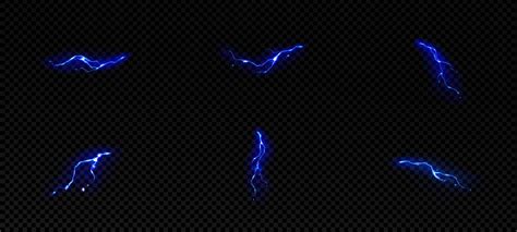 Lightning Effect Blue Small Thunderstorm Strikes 16263603 Vector Art At