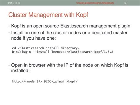 Creating Elasticsearch Snapshots