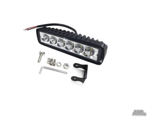 Лед Диоден Халоген Amio Led Ip67 6 Led 18w правоъгълен Фарове