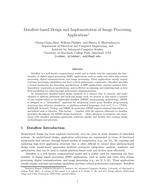 Pdf Dataflow Based Design And Implementation Of Image Processing