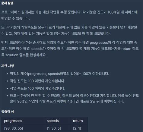 프로그래머스 기능개발 Python