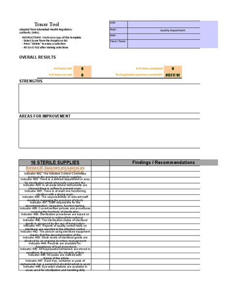 Sterile Supplies Audit Tools Pdf Sterilization Microbiology Health Sciences