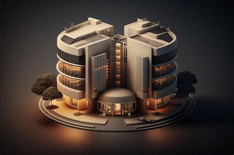 Premium Photo 3d Building Structure On A Surface 3d Real Estate