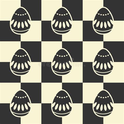 Checkered Board Easter Holiday Decorative Egg Symbol Shape Abstract