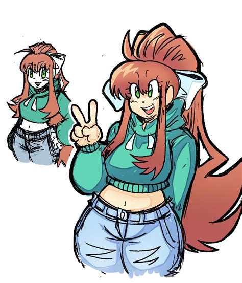 Monika Redraw By Okamikojin On Newgrounds