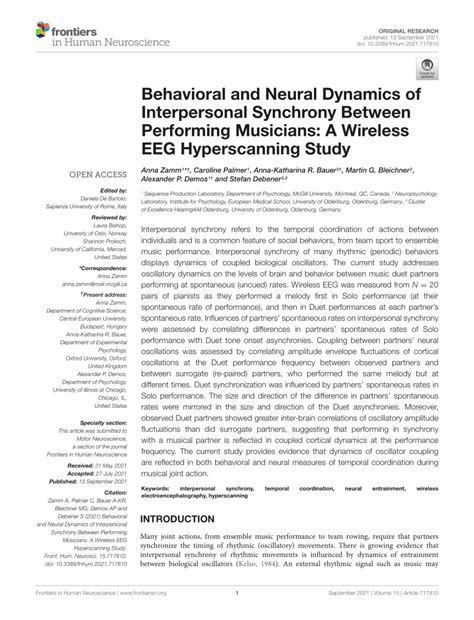 pdf behavioral and neural dynamics of interpersonal synchrony between