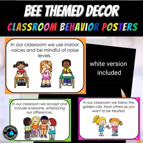 Behavior Posters Bright Colors Classroom Management Tools Tpt
