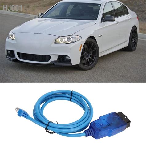 hj001 enet to obd 16 pins interface cable พร้อมไฟ led ป้องกันการรบกวน