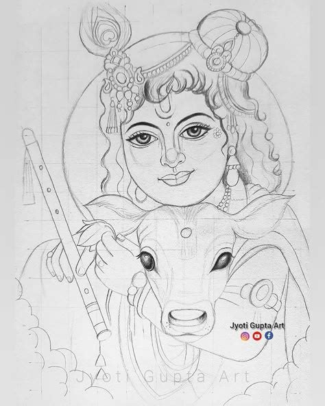 Kanha Ji Drawing Sketch
