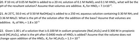 Solved If ML Of M NaOH Is Added To A ML Chegg Com