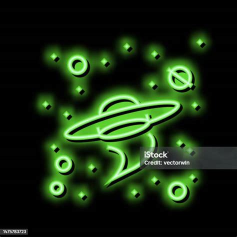 비행 접시 은하계의 외계인 네온 글로우 아이콘 그림 날기에 대한 스톡 벡터 아트 및 기타 이미지 날기 노트북 문서 Istock